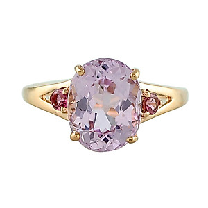 Carillon Kunzite Oval Shape 9X11MM Natural Earth Mined Gemstone 10K Rose Gold Ring Unique Jewelry for Women & Men