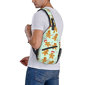 Mvirnsw Gingerbread Men Pattern Sling Bag Crossbody Backpack Hiking Travel Daypack Chest Bag Shoulder Bag For Women Men