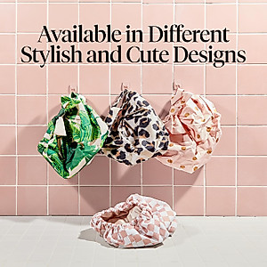 Kitsch Luxury Shower Caps for Women Reusable Waterproof - Large Shower Cap for Women and Men, Non-slip, Quick-dry Hair Cap for Long & Short Hair, Comfortable and Stylish Design - Blush Dot)