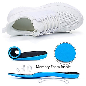 Akk Mens Walking Tennis Shoes - Comfy Running Shoes for Men Sneakers Workout Casual Athletic Indoor Outdoor White Size 7