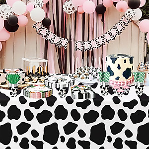APOWBLS Moo Moo Im Two Birthday Decorations Tableware Girl - Cow 2nd Birthday Party Supplies, Plate, Napkin, Tablecloth, Fork, Holy Cow Two Year Old Birthday Party Decorations Dinnerware | Serve 24