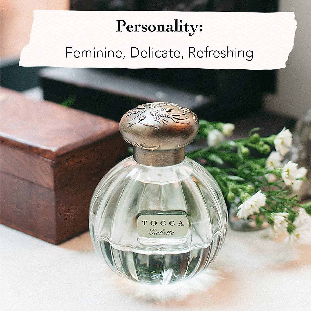 Tocca Women's Perfume, Giulietta Fragrance, 1.7oz (50 ml) - Fresh Floral, Pink Tulips, Green Apple, Vanilla Orchid - Hand-Finished Bottle