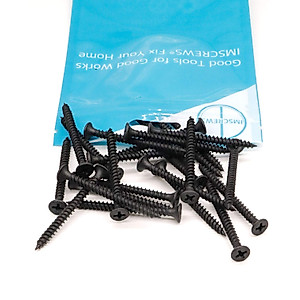 IMScrews 100pcs #8 x 2 Flat Head Phillips Drywall Screws Fine Thread Sharp Point Wood Screw, Carbon Steel 1022A, Black Phosphate