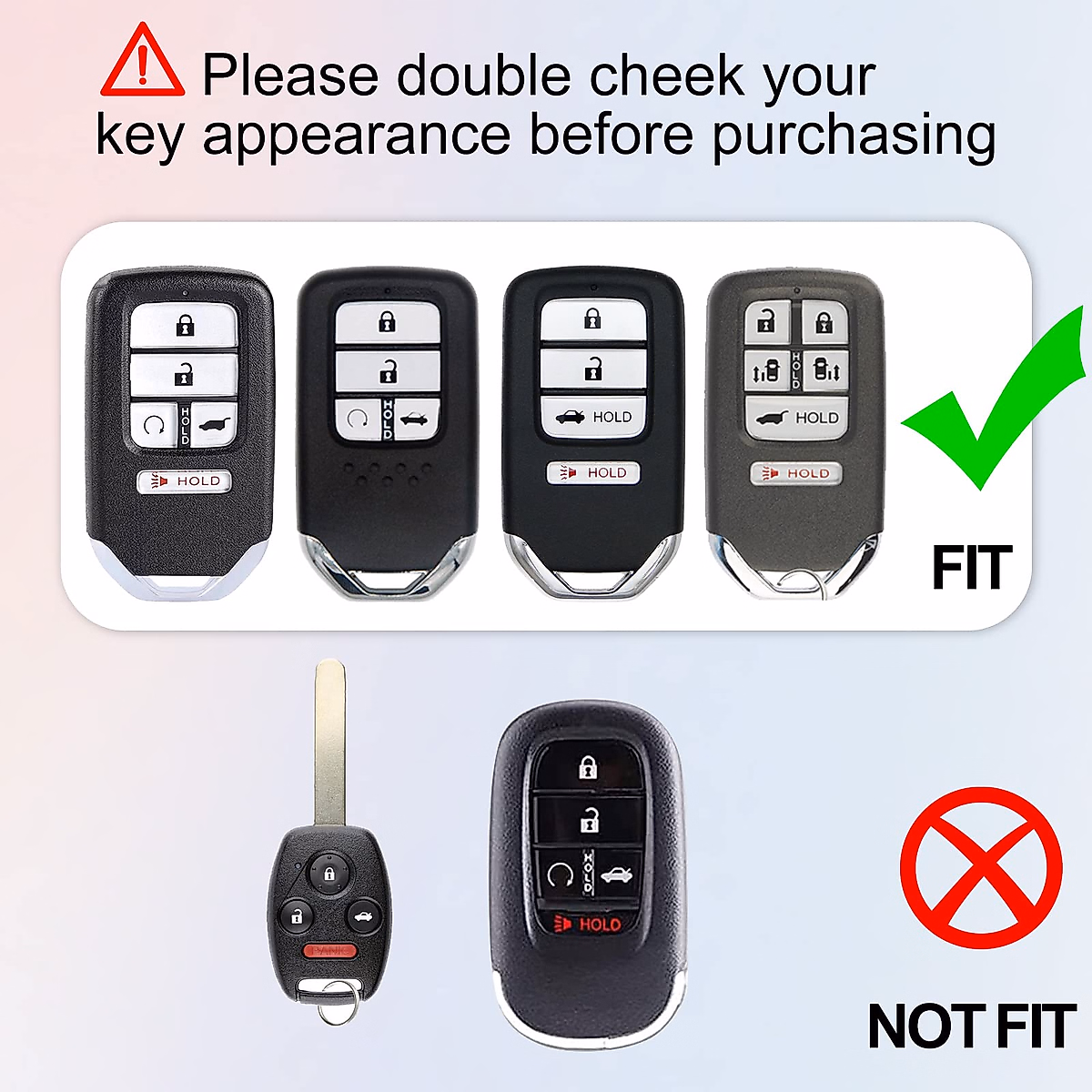 Akkya for Honda Key Fob Cover Keychain Accessories 0216