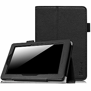 Fintie Folio Case for Fire HD 7 Tablet (4th Generation, 2014 Release) - Slim Fit Leather Standing Protective Cover with Auto Sleep/Wake, Black