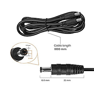 FlexSolar DC5521 Solar Connector Cable Male to Male 5.5x2.1mm Power Adapter Cable for Power Station, Surveillance Camera, LED Display, IP Camera, DVR, Router, Invoice Printer