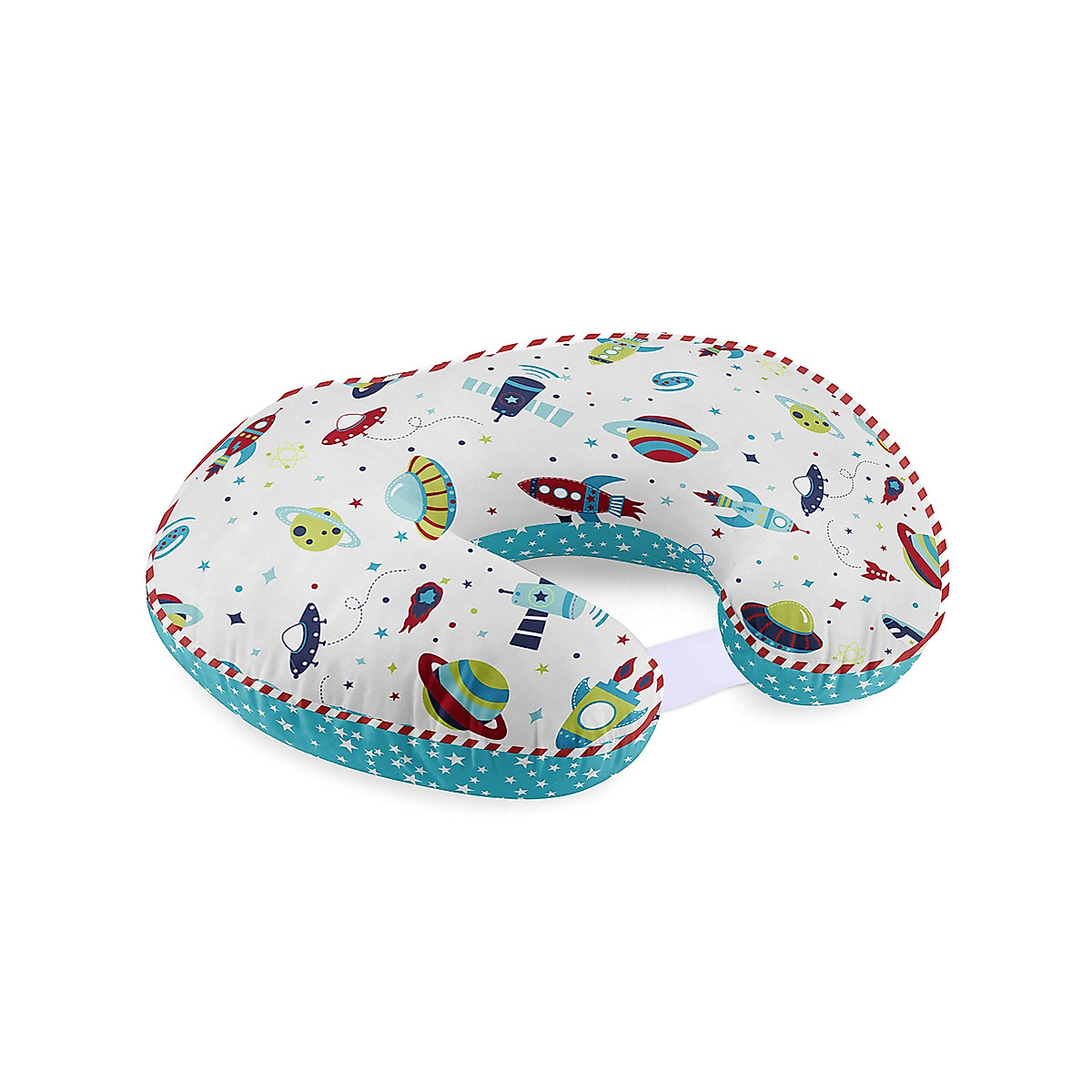 Bacati Space Multicolor Boys Cotton Nursing Pillow