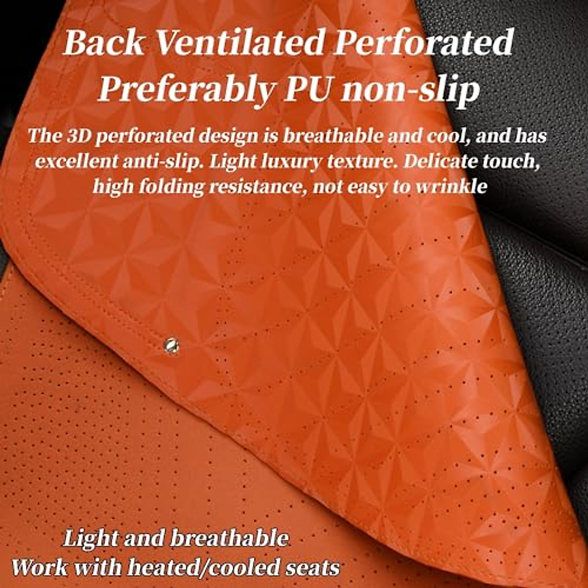 Coverado Leather Seat Covers with Head Pillow, Car Seat Covers Front Seats Alcantara Suede, Breathable Waterproof Protector Accessories for Truck SUV Pickup Auto ATV Automotive fit Most Cars Orange