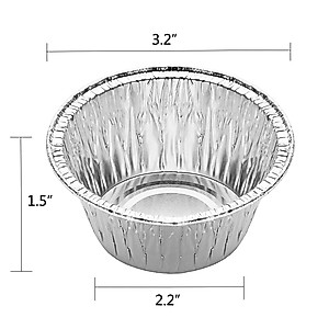 Baking Cups Cupcake Liner, 150 Pack Aluminum Foil Cupcake Pan 4 Ounce Muffin Liners Pudding Liners Holders (150)