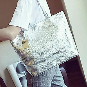 Cyber Sale Monday Deals Womens Crocodile Large Tote Handbag Purse Shoulder Bag