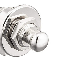 YAKAMOZ Set of 4Pcs Quick Release Metal Guitar Strap Lock Security Strap Locking Buttons End Pins with Mounting Screws for Electric Acoustic Guitar, Bass, Ukulele - Silver