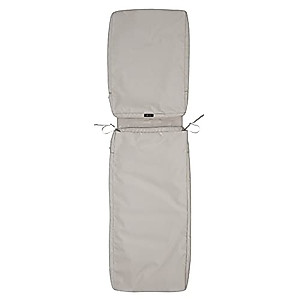 Classic Accessories Ravenna Water-Resistant 72 x 21 x 3 Inch Patio Chaise Lounge Cushion, Mushroom, Patio Cushion