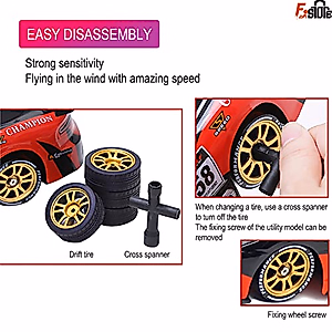 Fistone RC Drift Racing Cars, 1/16 4WD 2.4G Remote Control High Speed Racing Vehicle with 4 Spare Speed Tires Hobby Toys for Boys Kids and Adults