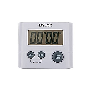 Taylor Digital Timer, Displays up to 99 minutes, 59 seconds, White
