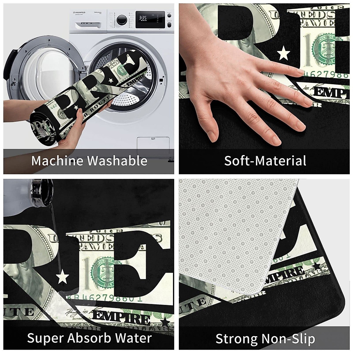 BeverlyJHoward Young Rapper Dolph Carpet Bedroom Living Room Floor Mat Anti-SlipHome Decoration Carpet 16x24in