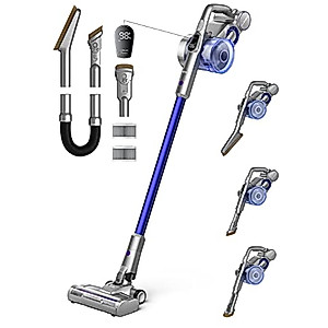 Dreo Cordless Vacuum Cleaner, 25kPa 550W Strong Suction, 3000mAh Detachable Battery, Up to 60 Mins, Handheld/Stick Vacuum with Auto Detect, Tools for Pet Hair, Car, Carpets, Hard Floors, PowerLeap