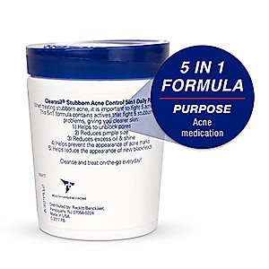 Clearasil Acne Treatment Facial Cleansing Pads, Stubborn Acne Control 5-in-1 Daily Pads, 90 Pads (Pack of 3)