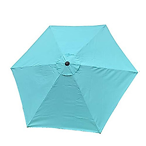 BELLRINO DECOR 7.5 ft 6 Ribs Replacement STRONG & THICK Patio Umbrella Canopy Cover (Canopy Only) - PEACOCK BLUE