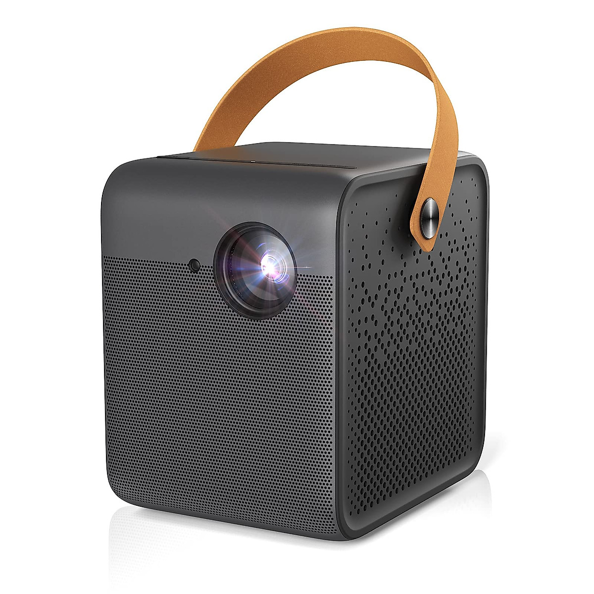 WEMAX Dice Portable Projector, Mini Outdoor Projectors 4K Supported for Movie, 3 Hrs Battery Video Time, Android TV, 1080p Full HD, Dual Dolby Audio DTS-HD Speakers, Auto Focus, Auto Keystone