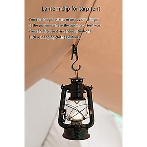 OMUKY Light Hook Multifunctional Tent Canopy Clip Outdoor Camping Equipment Accessories Practical Clothespin 4pcs (Black-4pcs)