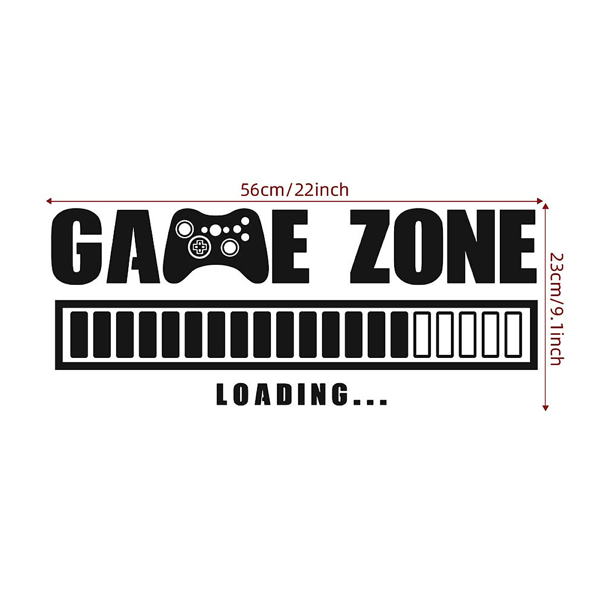 Game Zone Loading Wall Decals, Video Game Wall Stickers, Removable Art Design Gamers World Wall Decor for Boys Room Home Playroom Bedroom Walls Background Decoration (22"L x 9.1"H)