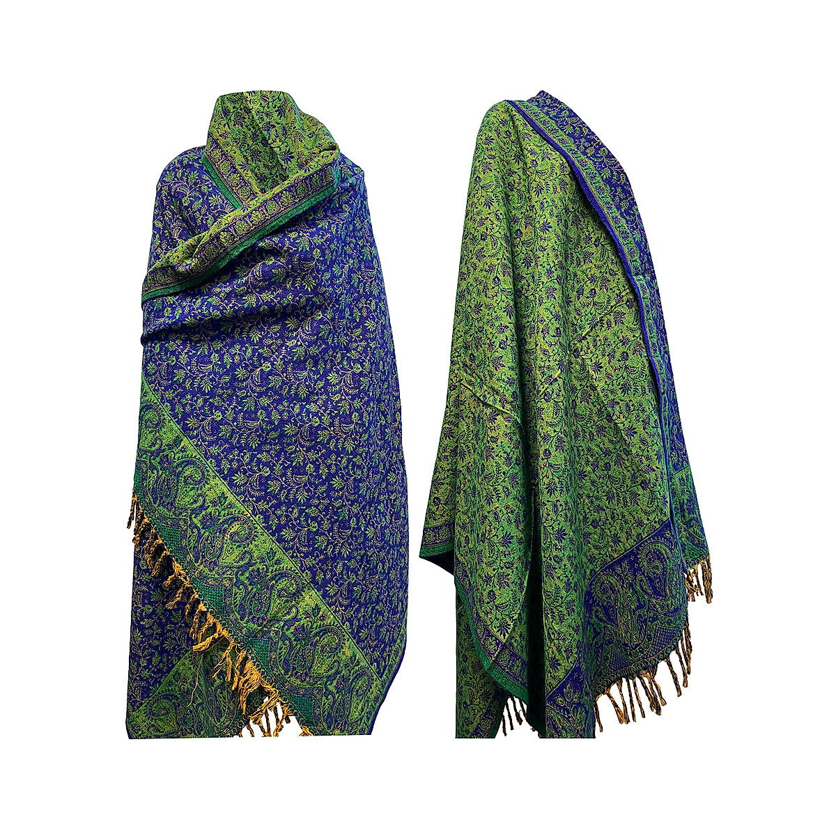 LUXURY BLUE GREEN FLORAL HANDMADE BLACK BEIGE FASHION Scarf Yak Wool comfortable soft scarf Shawl Blanket stole unisex Travel Wrap Meditation Soft gift for her