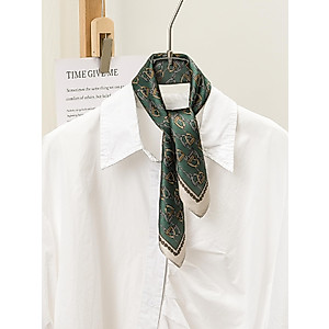 SHIROUYU 100% Mulberry Silk Scarf 21 "x 21" Square - Neck Scarf - Women Men Small Square Pocket Scarf - With Gift Packed