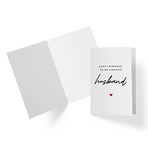 Karto Sweet Birthday Card For Husband, Happy Birthday Card For Him, Single Large 5.5 x 8.5 Greeting Card, Birthday Cards For Husband Simple Husband