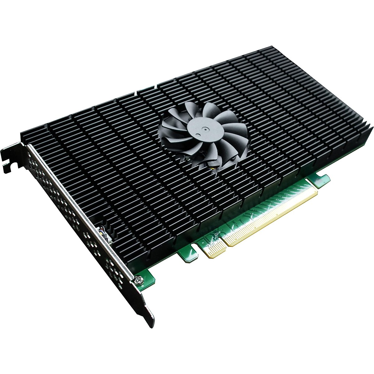 HighPoint 4-Port M.2 SSD7105 PCIe Gen3 Bootable NVMe RAID Controller for Windows & Linux Systems.