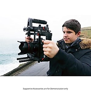 Filmcity Power Video Camera Cage Rig for DSLR/DSLM Cameras. Ergonomic & Secure Support, Adjustable Grip Handles. Quick Mounting, Multiple Accessory Threads, 1/4"-20 & 3/8"-16 Tripod Threads (FC-CTH)