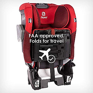 Diono Radian 3QXT 4-in-1 Rear and Forward Facing Convertible Car Seat, Safe Plus Engineering, 4 Stage Infant Protection, 10 Years 1 Car Seat, Slim Fit 3 Across, Jet Black