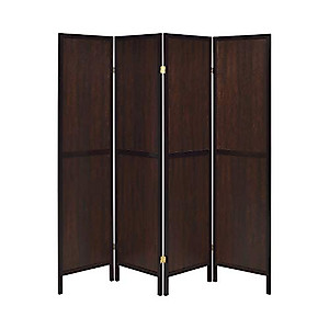 Coaster Furniture Folding Screen Cappuccino 4-Panel Rustic Tobacco 961414