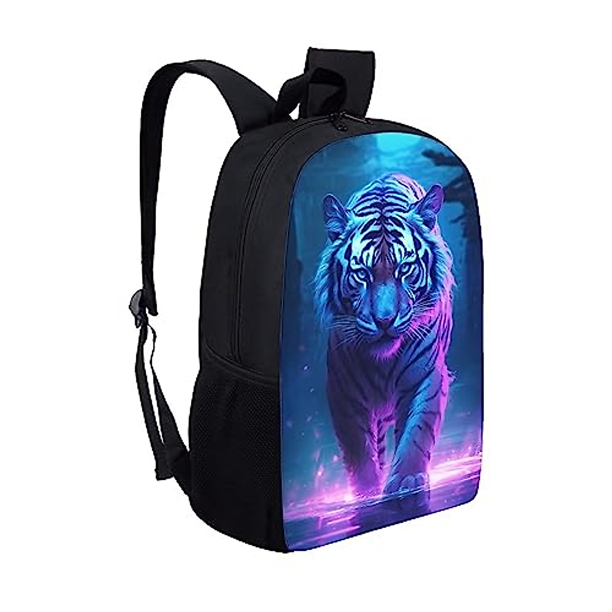 Kids Cute Animal Backpack 17 Inch Student Sturdy Comfy Padded Lightweight Personalized Tiger Backpack for Boys Girls Adjustable Straps Casual School Bookbag Basic Daypack