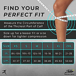 Rymora Leg Compression Sleeve, Calf Support Sleeves Legs Pain Relief for Men and Women, Comfortable and Secure Footless Socks for Fitness, Running, and Shin Splints – Flourescent, Large (One Pair)