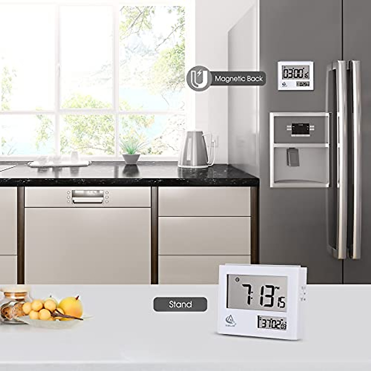 A AIMILAR Dual Screen Pomodoro Timer Clock - Digital Countdown Kitchen Interval Timer with Alarm Clock Pomodoro 25, 5 Minute Adjustable Productivity Timer for Cooking, Classroom, Kids, Fitness