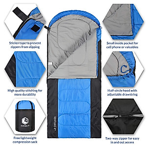 VENTURE 4TH Backpacking Warm Sleeping Bag with Self Inflating Sleeping Pad for Adults & Kids – Ideal for Hiking, Camping & Outdoor Adventures
