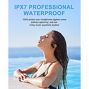 Sports Wireless Headphones, IPX7 Waterproof 16GB MP3 Player with Bluetooth, Running Earphone 10Hrs Playtime, Wireless Bluetooth 5.0 Headset with Noise Cancelling Mic(Black)