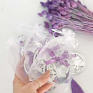 joycraft 50Pcs Organza Bags, 4x6 inch Gift Favor Bags, White Wedding Favor Bags, Jewelry Pouches with Drawstring, Mesh Bags Drawstring for Jewelry, Festival, Makeup, Candy, Desserts
