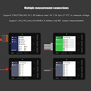 ISDT BattGo BG-8S Battery Meter, LCD Display Digital Battery Capacity Checker Battery Balancer Battery Tester for LiPo/Life/Li-ion/NiMH/Nicd