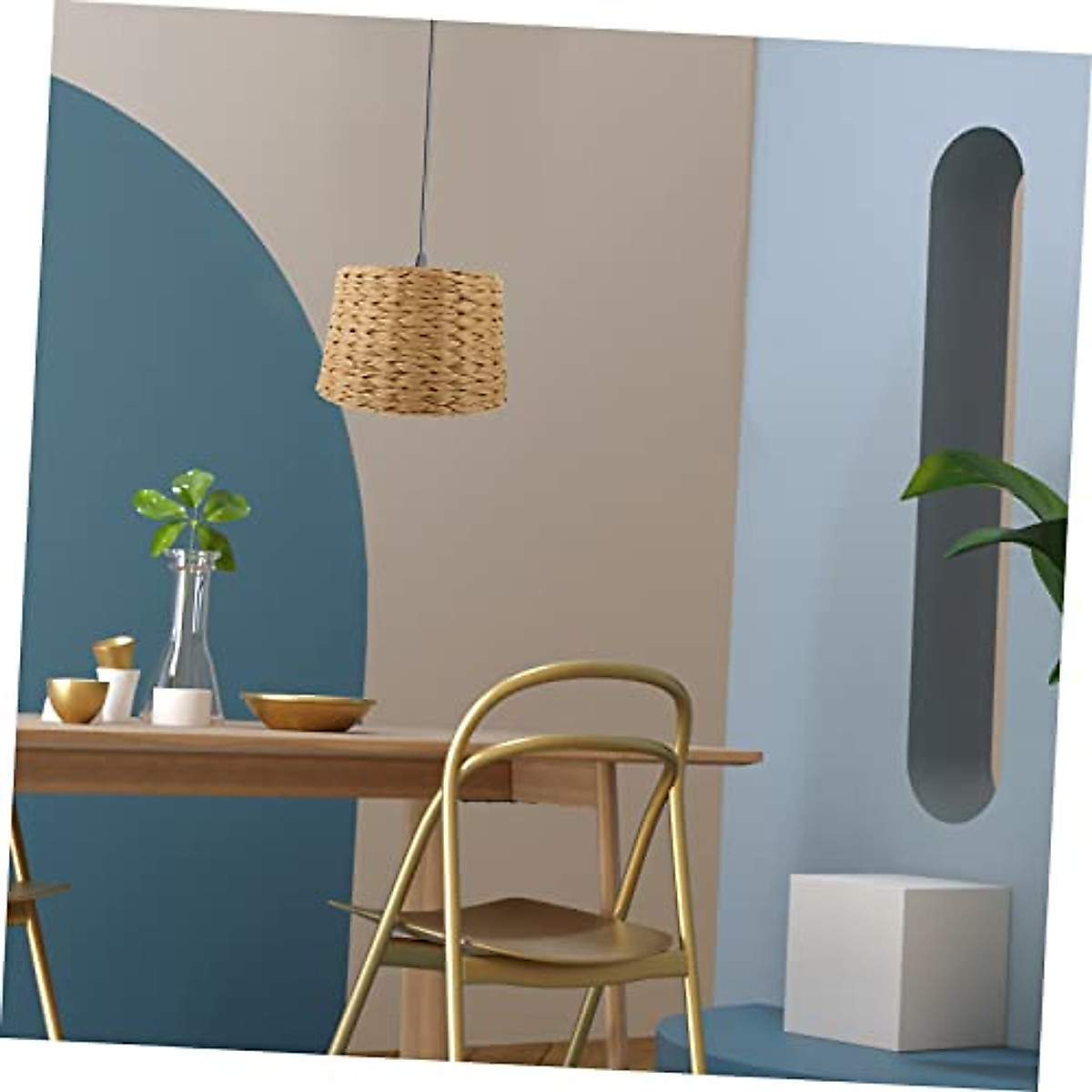 DELURA Woven Lampshade Lampshades for Floor Lamps Vintage Lantern Rustic Pendant Lighting Lamp Replacement Shade Hanging Lights Lampshades Rustic Lamp Shade Country Lamp Shades to Weave/653