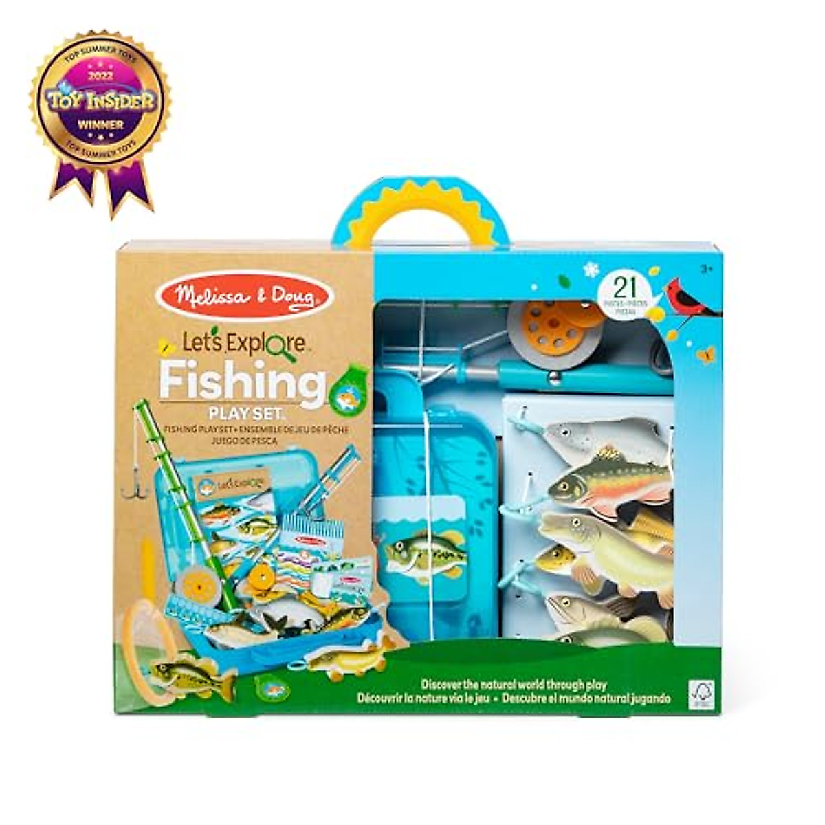 Melissa & Doug Let’s Explore Fishing Play Set – 21 Pieces - FSC Certified