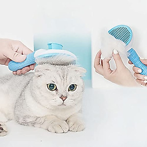 Self-Cleaning Slicker Brush Comb - Best Pet Cat Dog Grooming Long Short Hair - Shedding Loose Undercoat Tangled Haired Removes Tool - Blue