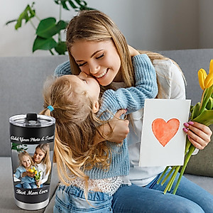 GifXify Personalized Coffee Tumbler with Picture & Text - Personalized Travel Coffee Mug - Custom 20oz Stainless Steel Tumbler Cup with Lid - Custom Cup Gift for Dad, Mom, Friends