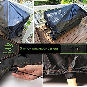 Heavy Duty Patio Sofa Cover Waterproof, 2-Seater Outdoor Sofa Loveseat Cover, Outdoor Patio Furniture Cover with Air Vent,88W×40D×33H