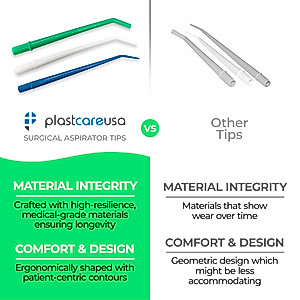 100 Large Dental Surgical Aspirator Aspirating Green Suction Tips, 1 4 Inch Diameter, 4 Bags of 25