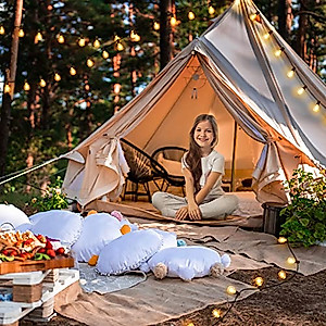 Mlambert 50Ft LED Outdoor String Lights G40 Globe Dimmable, Waterproof Hanging Patio Lights with 27 Warm White Shatterproof Bulbs(2 Spare) for Yard, Garden, Bistro, Porch, Cafe-Black Wire