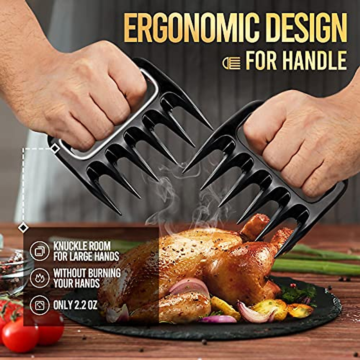 Meat Claws Cooking Gifts for Men - Shredder Claws Smoker Grill Accessories, Kitchen Cooker Women Men Gifts Smoke Set, Smoking Food Turkey Chicken Pork Barbecue Shredder Paw