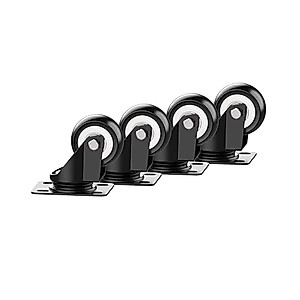 Casters Swivel casters Heavy Duty 1.5Inch Dia Black Polyurethane Swivel Castor Wheels Trolley Furniture Caster Pack of 4 casters Wheels Workbench