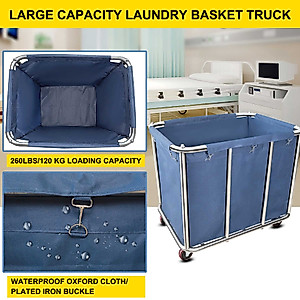 11.35 Bushel Industrial Rolling Laundry Cart,Laundry Basket Bulk Truck Commercial Household,Large Heavy Duty Laundry hampers with Wheels,35.4''Lx25.6''WX31.5''H,400L