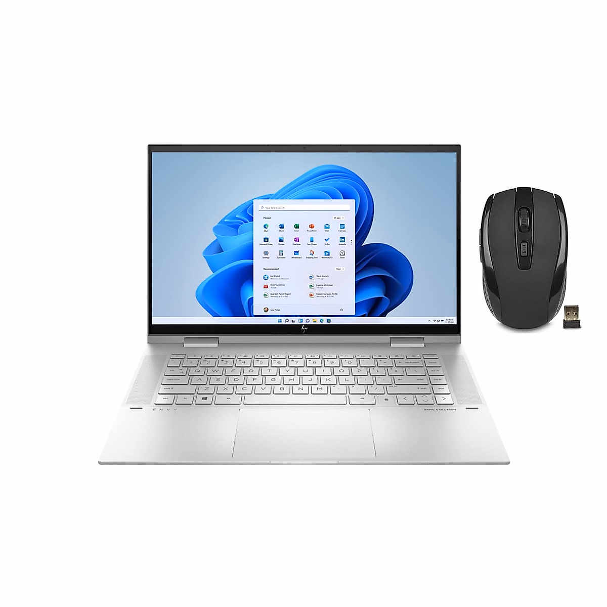 2022 Newest HP Envy X360 2-in-1 15.6inch FHD Touch-Screen Laptop | 11th Generation Intel Core i5-1155G7 Backlit Keyboard Fingerprint Windows 11 with Wireless Mouse Bundle (32GB RAM 256GB SSD), Silver